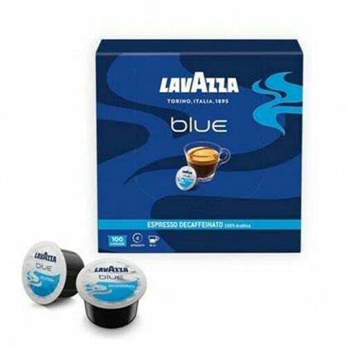 Lavazza BLUE Capsules, Espresso Decaffeinato Coffee Blend, Decaffeinated Medium Roast, 100 Count (Pack of 1)