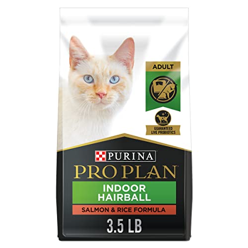 Purina Pro Plan Hairball Management, Indoor Cat Food, Salmon and Rice Formula - 3.5 lb. Bag