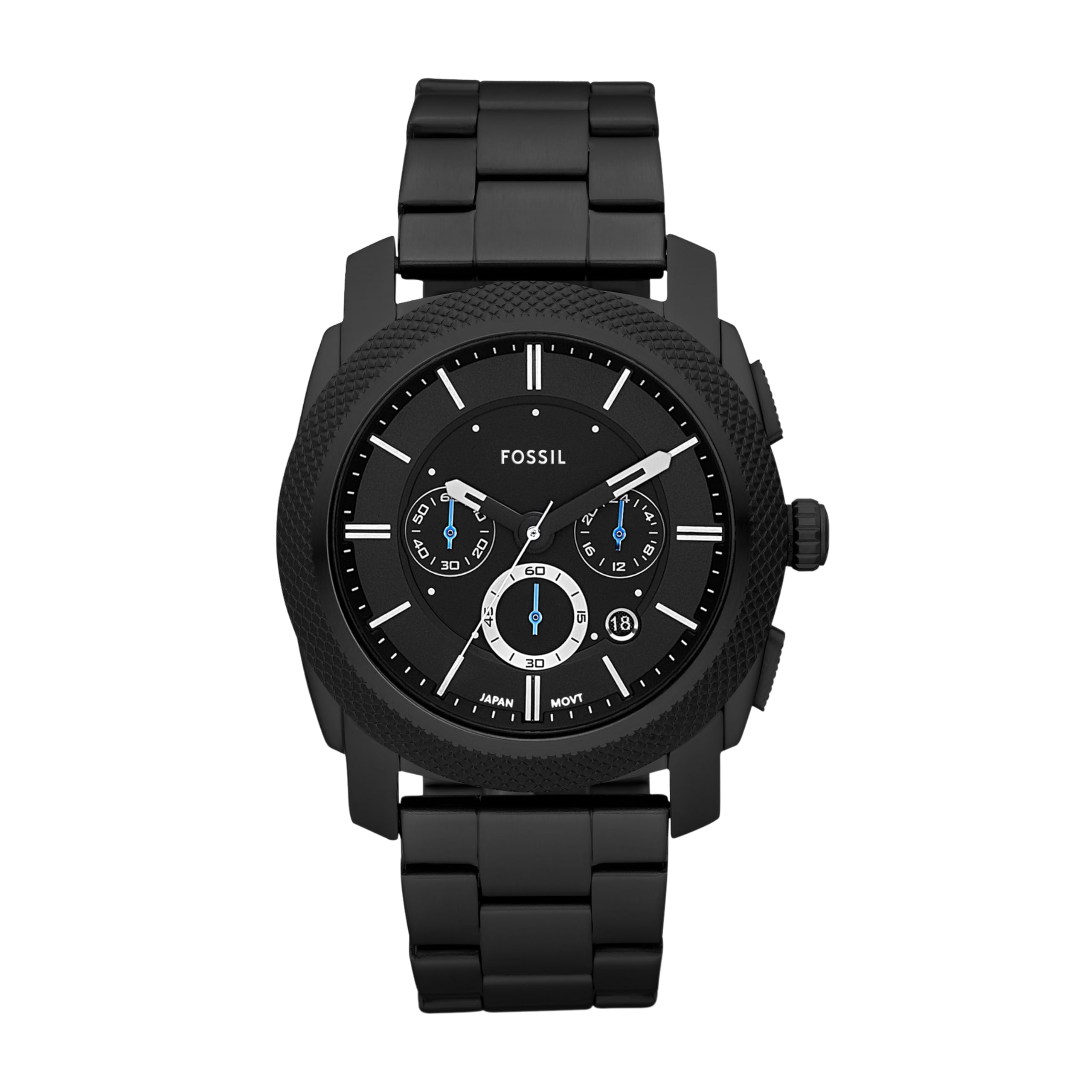 Fossil Men's Machine Quartz Stainless Steel Chronograph Watch, Color: Black (Model: FS4552)