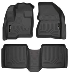 husky liners weatherbeater floor mats | fits 2009 - 2019 ford flex/lincoln mkt | front & 2nd row, 3-pc black - 98741