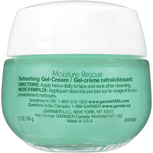 Garnier SkinActive Moisture Rescue Refreshing Gel-Cream for Normal/Combo Skin, Oil-Free, 1.7 Oz (50g), 1 Count (Packaging May Vary)