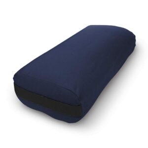 bean products yoga bolster - handcrafted in the usa with eco friendly materials - studio grade support cushion that elevates your practice & lasts longer - rectangle, cotton navy