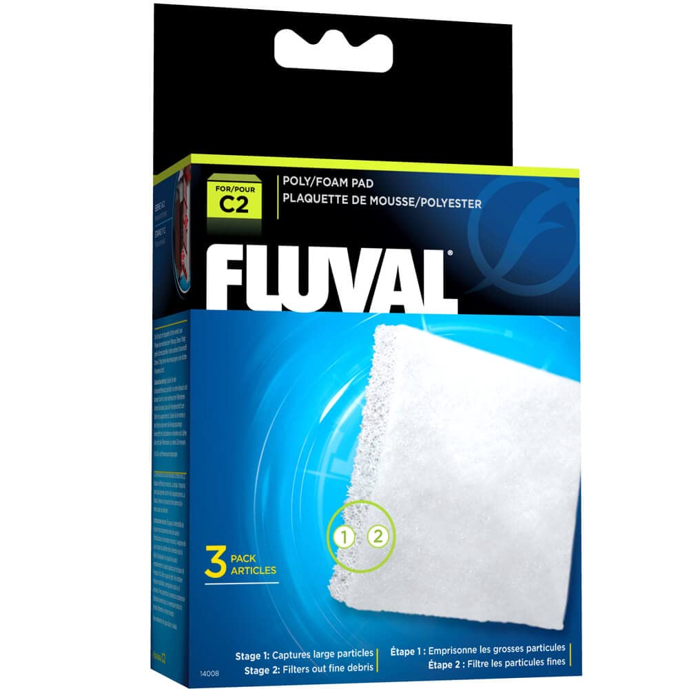 Fluval C2 Poly Foam Pad, Replacement Aquarium Filter Media, 3-Pack, 14008