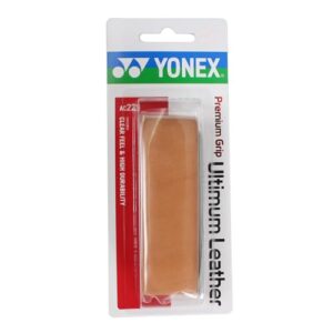 yonex ac221 tennis replacement grip, premium grip, ultimate leather, brown