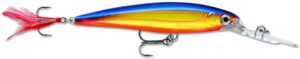 rapala x-rap deep 08 fishing lure, 3.125-inch, hot steel