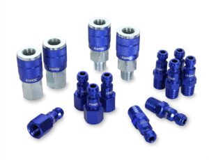 colorconnex coupler & plug kit, automotive type c, 1/4" npt, blue, 14-piece - a72458c