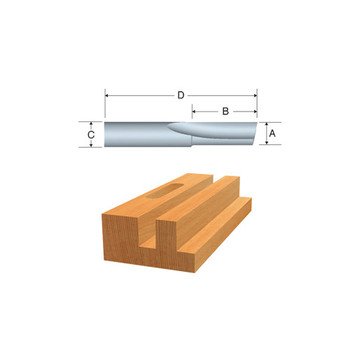 BOSCH 85213MC 1/8 In. x 1/2 In. Solid Carbide Double-Flute Straight Router Bit