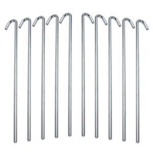 10-piece galvanized steel tent pegs - garden stakes