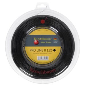 kirschbaum reel pro line ii tennis string, 1.25mm/17-gauge, black