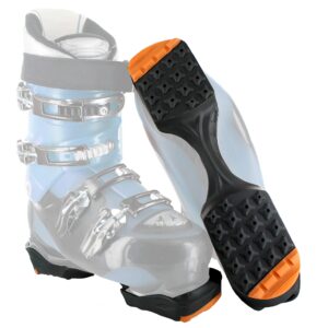 yaktrax skitrax ski boot tracks traction and protection cleats (1 pair), medium, black/orange