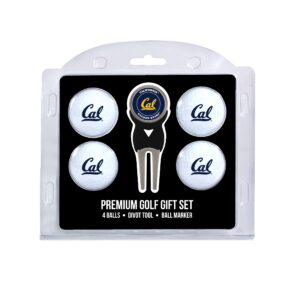 team golf ncaa cal berkeley bears 4 golf ball and divot tool set regulation size golf balls (4 count) & divot tool with removable double-sided magnetic marker