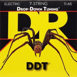 dr handmade strings dr ddt : drop down tuning 7 st ex heavy electric guitar strings (ddt7-11)