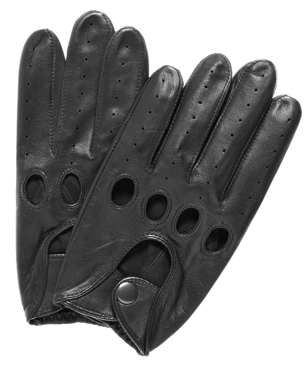 Pratt and Hart Silverstone Our Bestselling Men's Leather Driving Gloves Size L Black