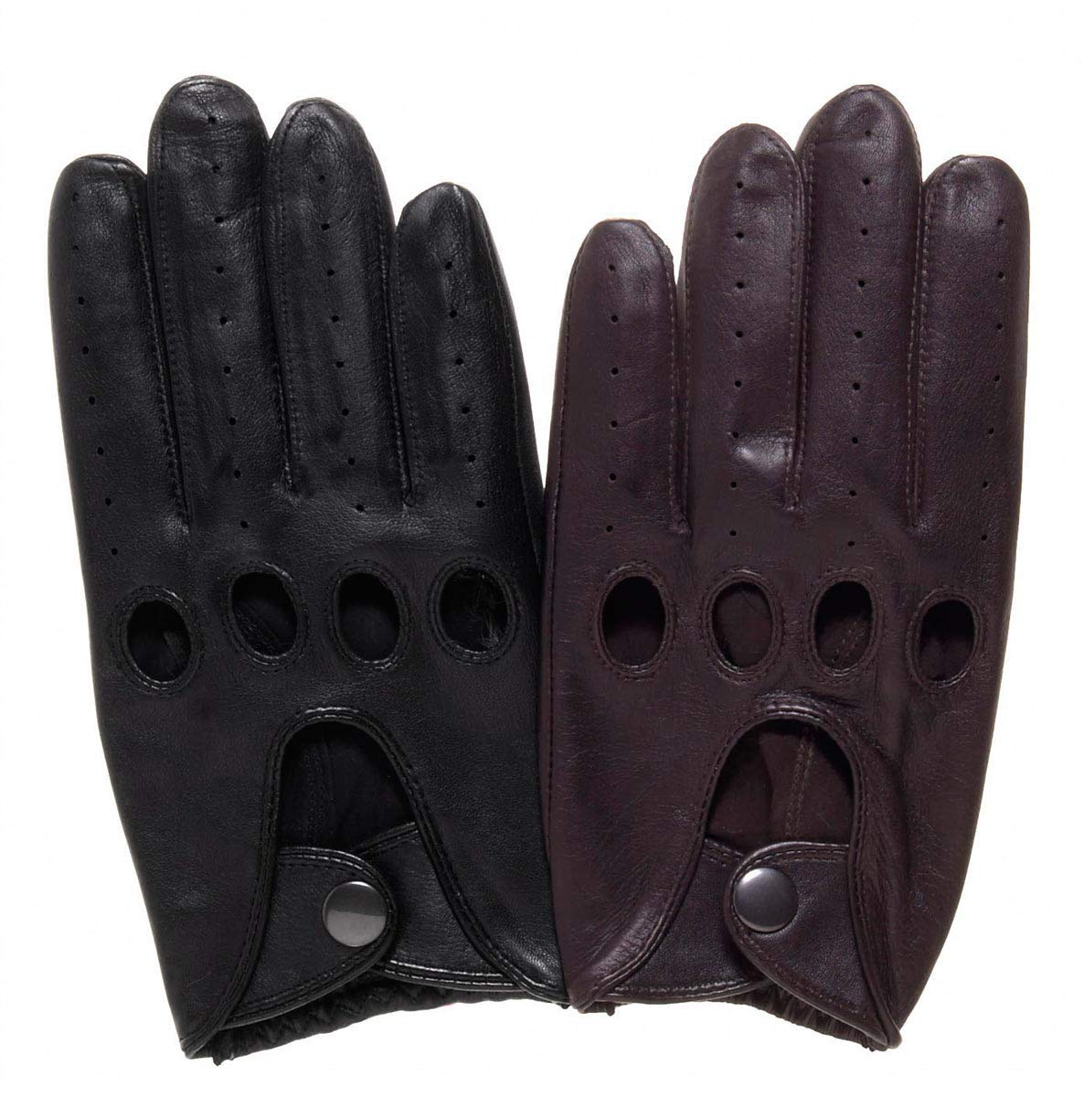 Pratt and Hart Silverstone Our Bestselling Men's Leather Driving Gloves Size L Black