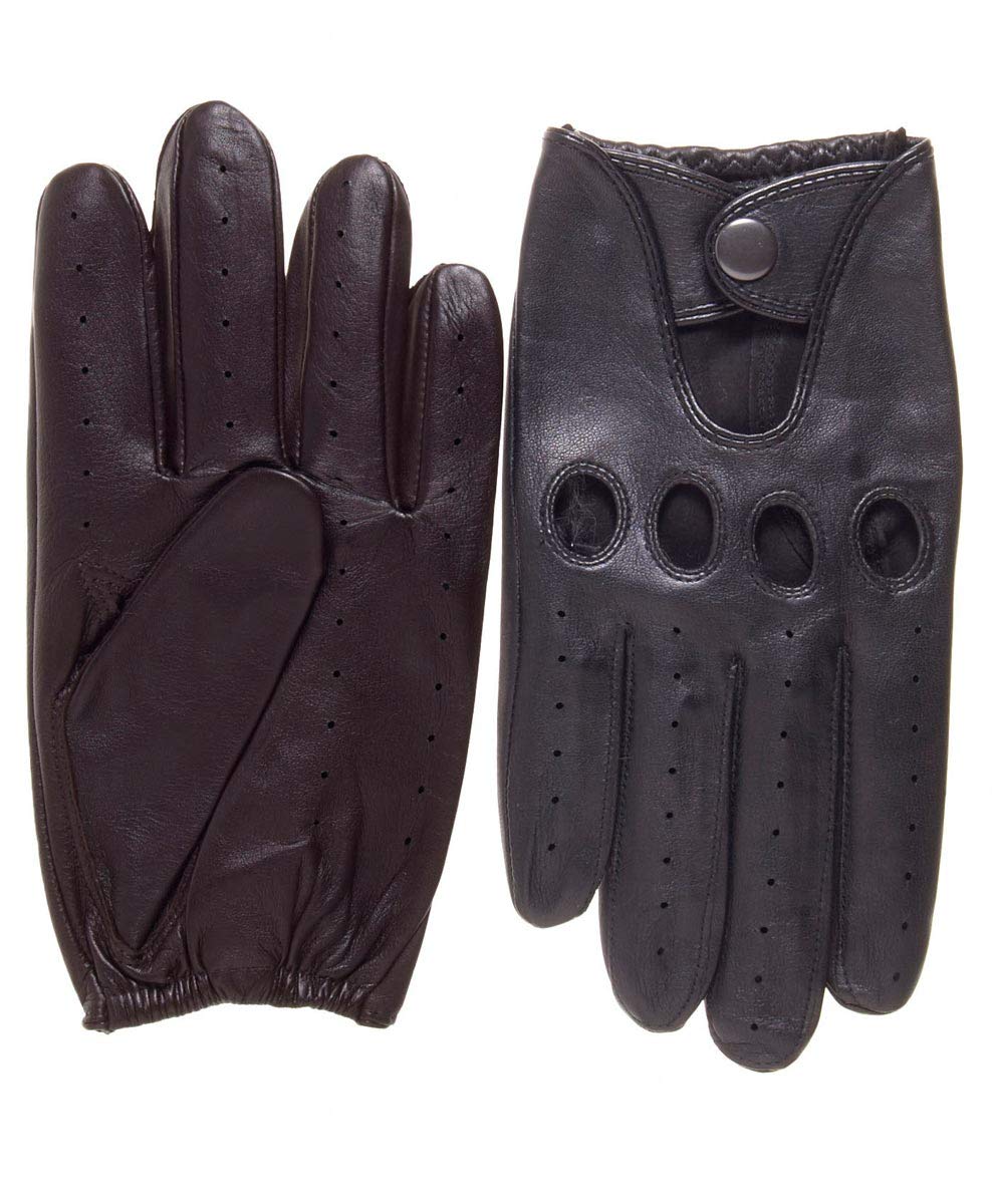 Pratt and Hart Silverstone Our Bestselling Men's Leather Driving Gloves Size L Black