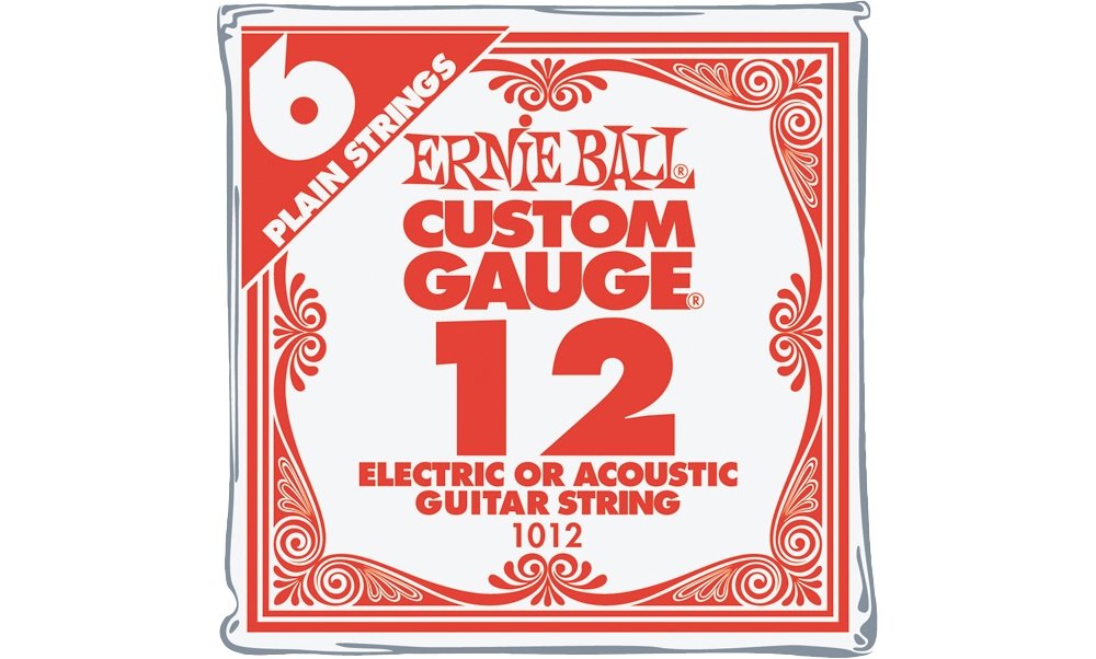 Ernie Ball Nickel Plain Single Guitar String .012 6-Pack