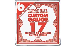 ernie ball nickel plain single guitar string .017 6-pack