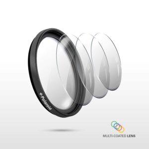 Polaroid Optics 43mm UV Filter | Protective Ultraviolet Filter Absorbs Haze, Improves Images & Shields Lens from Atmospheric Damage | Slim Multi-Coated Glass (PLFILUV43)