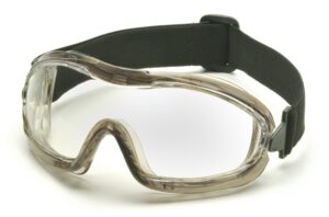 pyramex safety products low profile chemical splash goggles, clear anti-fog lens