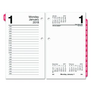 AT-A-GLANCE E717T50 Desk Calendar Refill with Tabs, 3 1/2 x 6, White, 2016