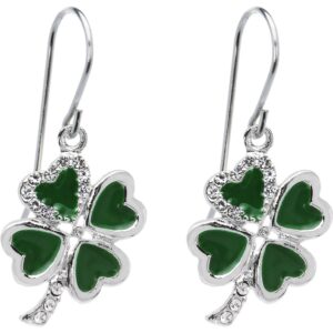 body candy bright heart shamrock earrings