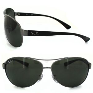 Ray-Ban RB3386 Aviator Sunglasses, Gunmetal Frame/Gray Gradient Lens, 63 mm