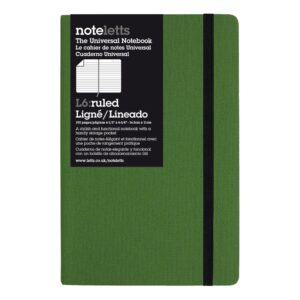 letts noteletts universal notebook, medium, ruled, green, 6.5 x 4.375 inches, 192 pages (len6rgn)