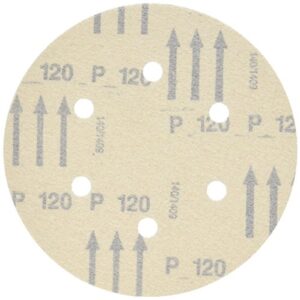 BOSCH SR6R120 5-Piece 120 Grit 6 In. 6 Hole Hook-And-Loop Sanding Discs