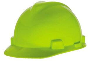 msa 815565 v-gard slotted cap with fas-trac iii suspension, capacity, volume, polyethylene, standard, hi/vis green