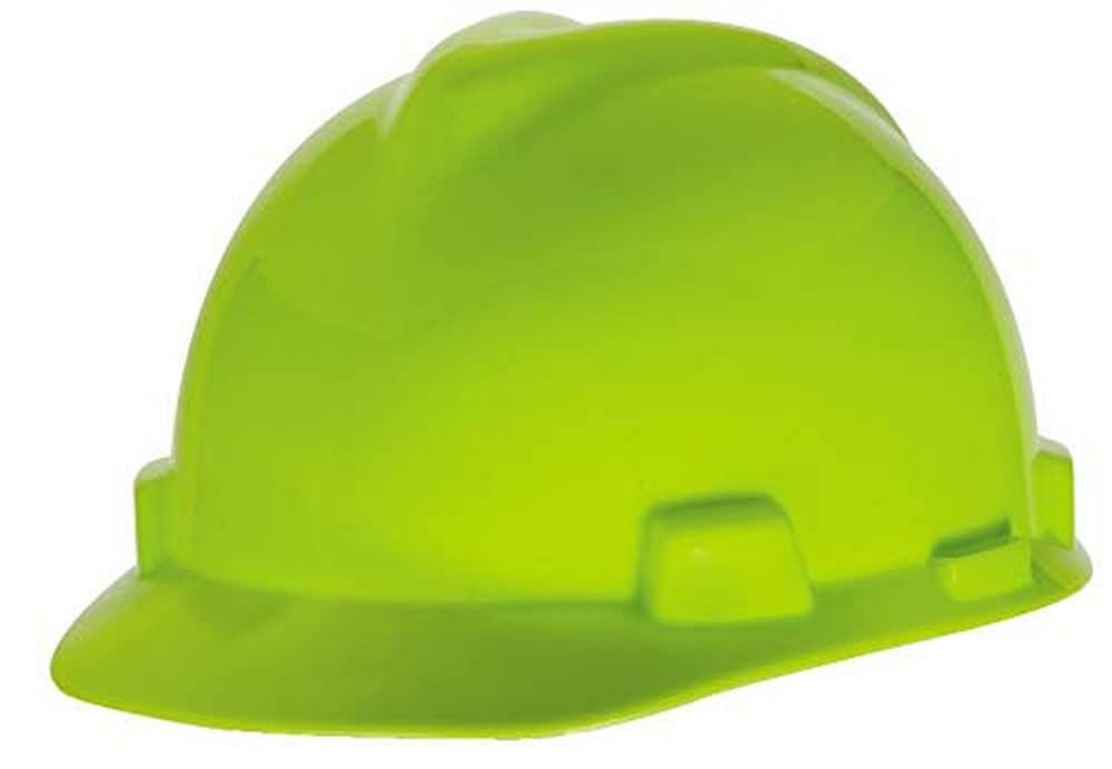 MSA 815565 V-Gard Slotted Cap with Fas-Trac III Suspension, Capacity, Volume, Polyethylene, Standard, Hi/Vis Green