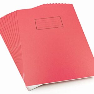 Silvine A4 Red Exercise Book, Lined With Margin - 80 Pages (Pack of 10)