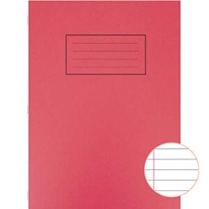 Silvine A4 Red Exercise Book, Lined With Margin - 80 Pages (Pack of 10)