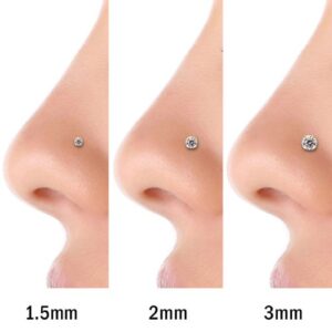 FreshTrends Cubic Zirconia Stud Nose Rings Twist - Nickel-Free 14K White Gold Nose Screw - 1.5mm, 2mm, 3mm 20 Gauge Nose Stud | Nose Ring Stud in 14K White Gold | 20G Nose Stud