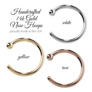 FreshTrends 18 Gauge 1/4"- 14K Yellow Gold Nose Hoop