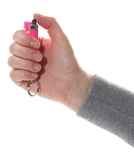 Mace Brand Mini Keychain Pepper Spray (Pink Hard Case) – Accurate 5’ Powerful Pepper Spray, Flip Top Safety Cap – Great for Self-Defense, Refillable with a Mace Refill Unit,Hot Pink