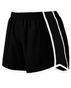 augusta sportswear womens augusta girls pulse team shorts, black/black/white, large us