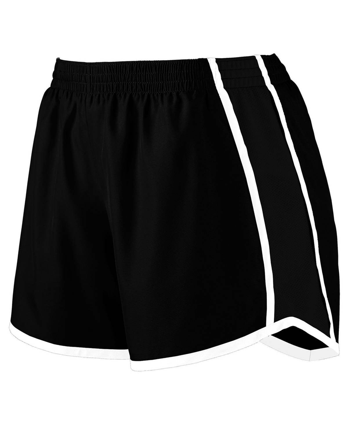 Augusta Sportswear womens Augusta Girls Pulse Team Shorts, Black/Black/White, Large US