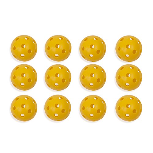 Champion Sports 9" Hollow Plastic Baseballs - Athletic Baseball Equipment - Regulation Size Balls - Fun for All Ages - Lightweight/Durable - Pack of 12 Yellow