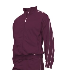 soffe adult warm-up jacket, maroon, large