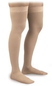 activa graduated therapy unisex thigh highs w/ uni-band top 20-30 mmhg large beige - h3203