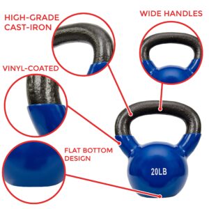 Sunny Health & Fitness Sunny Vinyl Coated Kettlebell (20-Pound)