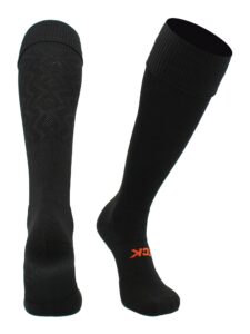 tck soccer socks premier breathable fold down (black, large)