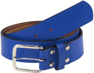 tck premium leather baseball softball belt (royal blue, 42")