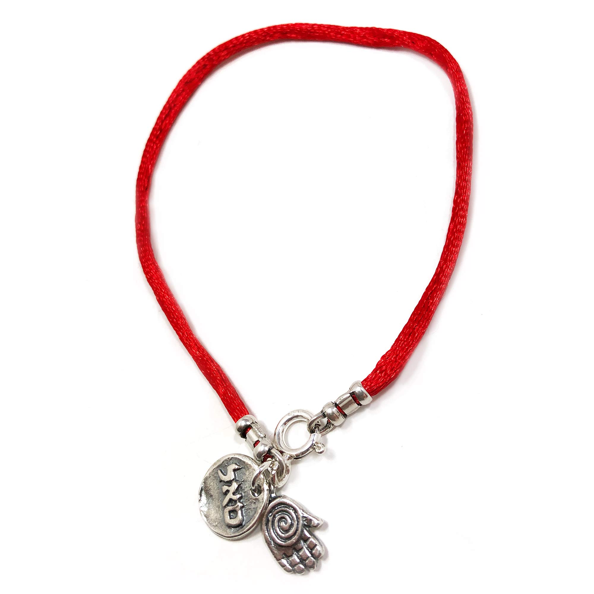 Red Silk 7" Bracelet with Silver Coin for Success & Abundance + Hamsa Hand Charm for Ultimate Protection - Ideal Women's Gift for New Job, Business Ventures, or Celebrating Personal Achievements