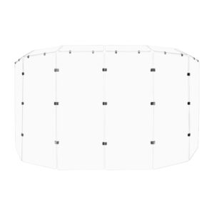 pennzoni drum shield 5ft w/deflectors & chrome hinges, comes w/ 6 drum panels, 6 deflectors, chrome hinges & deflector connectors, premium clear acrylic panels