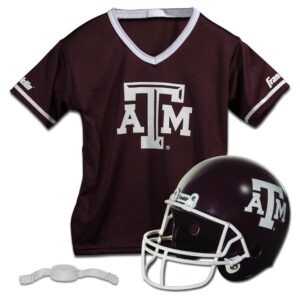 franklin sports texas a&m aggies kids college football uniform set - ncaa youth football uniform costume - helmet, jersey, chinstrap set - one size