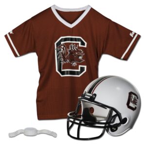 franklin sports south carolina gamecocks kids college football uniform set - ncaa youth football uniform costume - helmet, jersey, chinstrap - youth m