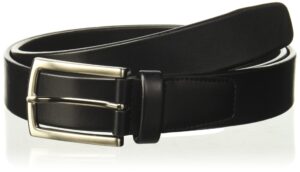 perry ellis men's tubular leather dress belt (sizes 30-44 inches), 001 black, 36