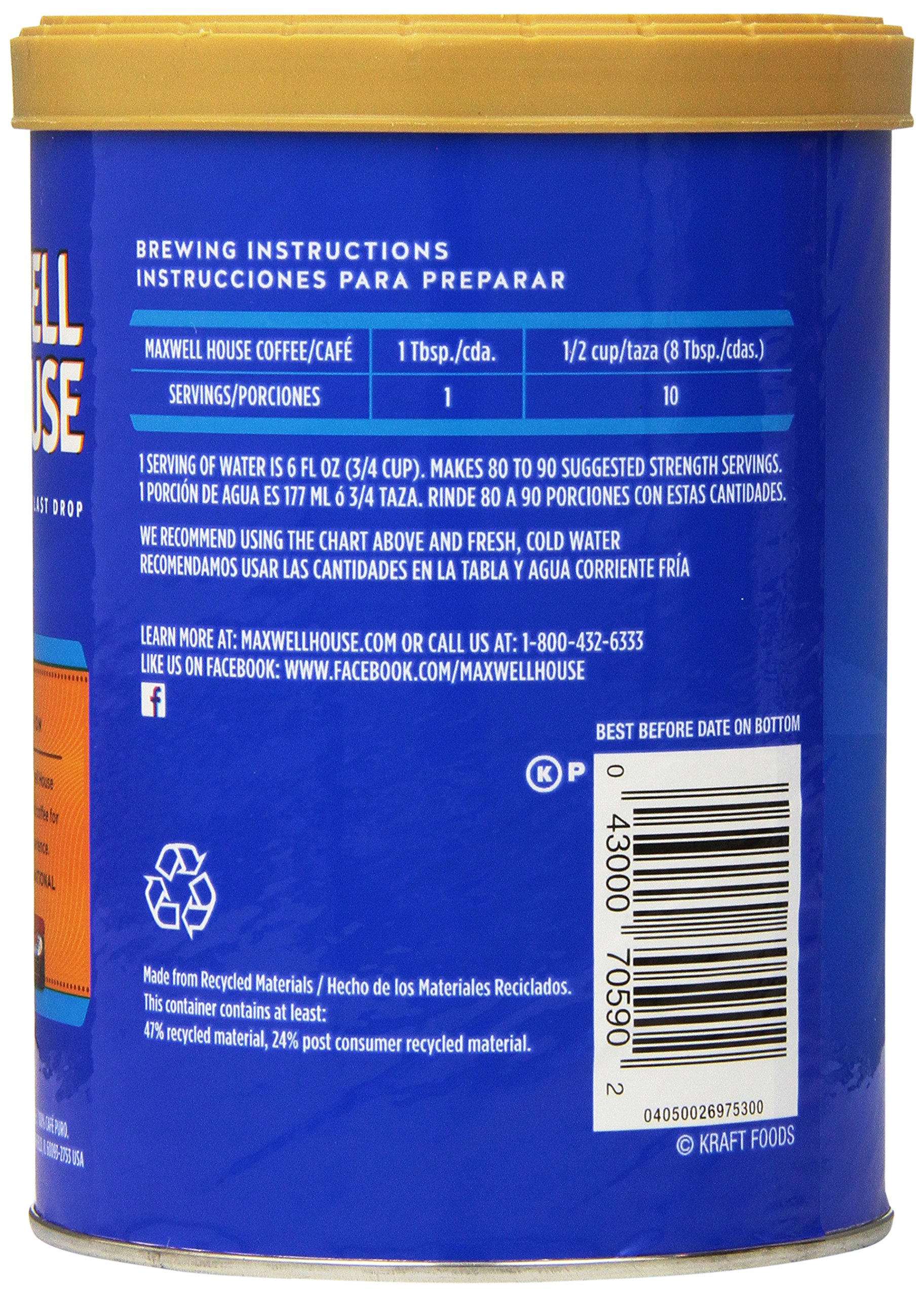 Maxwell House Master Blend Ground Coffee, 11.5-Ounce Cannister (Pack of 4)