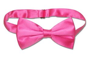 vesuvio napoli 100% silk bowtie solid hot pink fuchsia color men's bow tie for tuxedo or suit